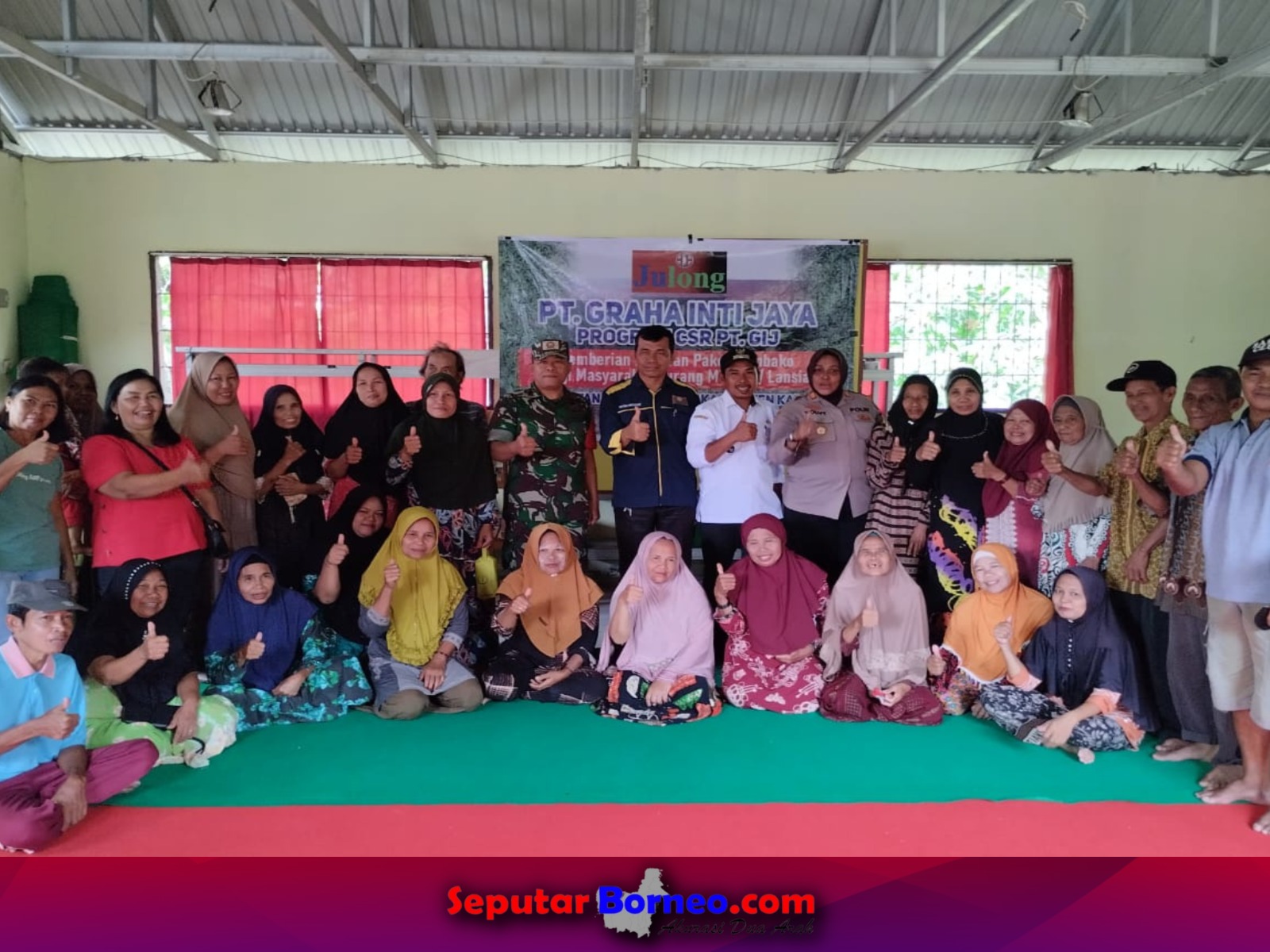Program CSR, PT. GIJ Bagikan Sembako dan Sosialisasi Pengendalian Karhutla